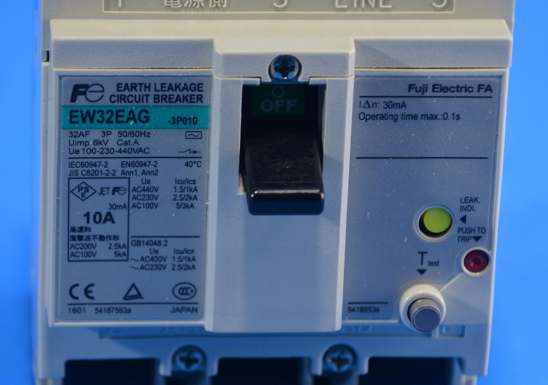 通販 | 富士電機 EW32EAG 3P10A 30mA 漏電遮断器 | アドウイクス株式会社